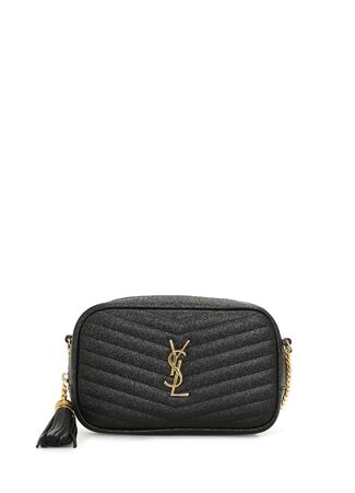 Kadın Lou Mini Siyah Deri Omuz Çantası EU