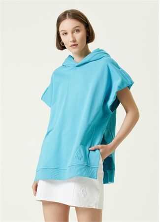 Academia Kadın Mavi Kapüşonlu Bol Sweatshirt S EU