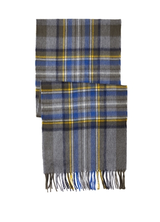 Begg&Co Erkek Jura Gri Mavi Ekose Desenli Yün Atkı EU Begg&Co Erkek Jura Gri Mavi Ekose Desenli Yün Atkı EU