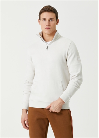 Tommy Hilfiger Erkek Herringbone Organik Pamuk Sweatshirt Bej M EU Tommy Hilfiger Erkek Herringbone Organik Pamuk Sweatshirt Bej M EU