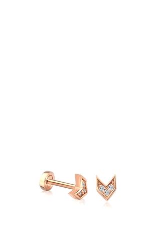 Collection-Pimiento Kadın Ok Formlu Taş Detaylı Altın Rengi Tek Küpe EU