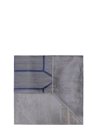 Haan Gri Mavi Geometrik Desenli Masa Örtüsü