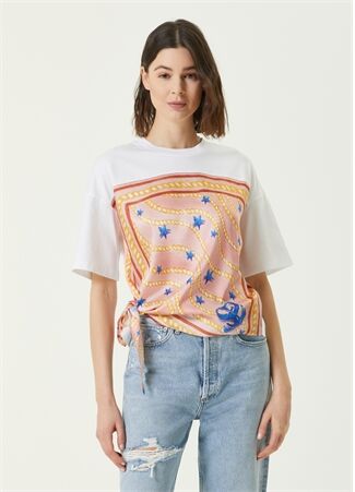 Sandro Kadın Beyaz Desenli Garnili T-shirt 0 US