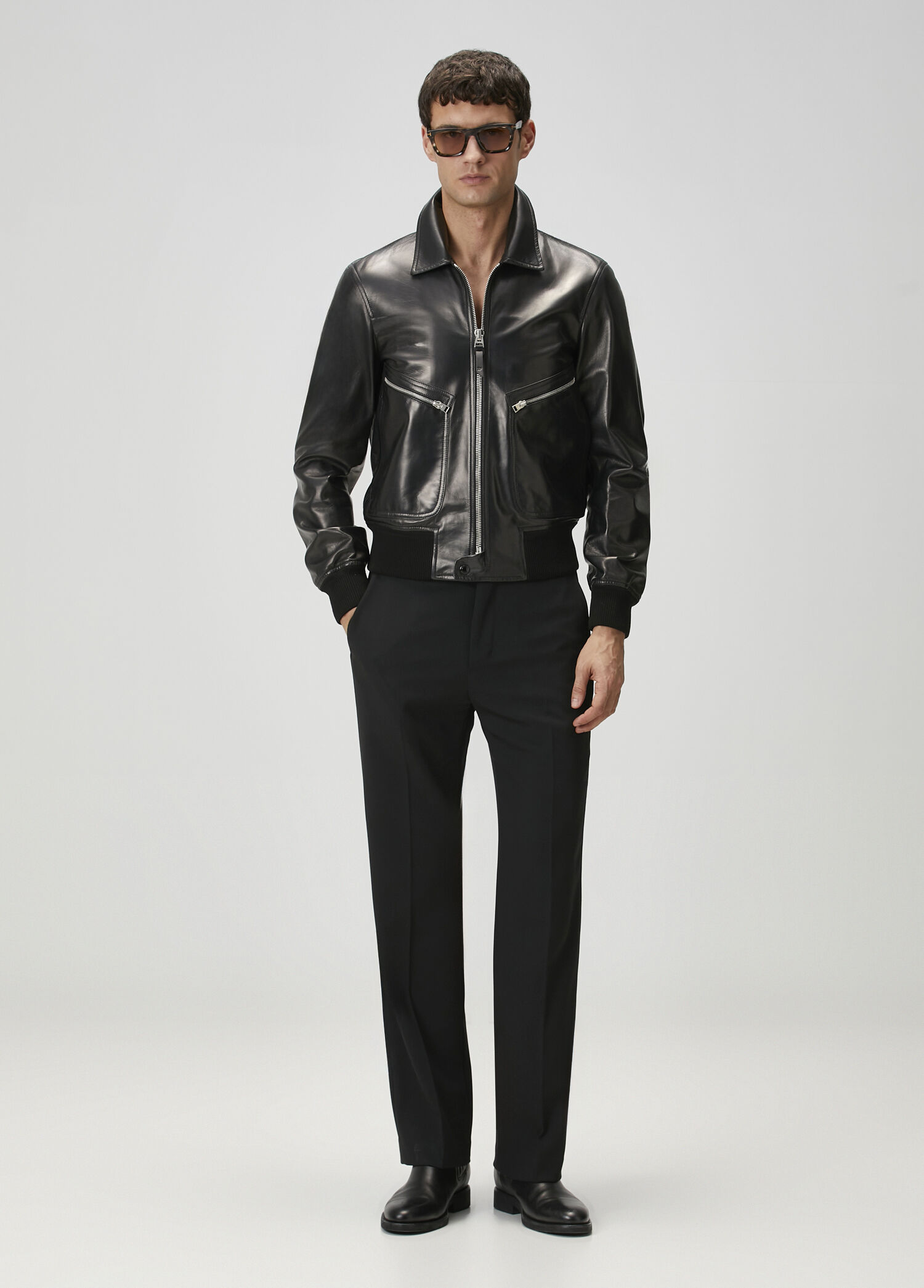 Tom Ford - Siyah Deri Mont - Siyah