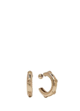 Academia Kadın Gold Gotik Çiçek Figürlü Halka Küpe Altın Rengi EU