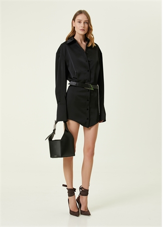 The Attico Kadın Siyah Mini Gömlek Elbise 42 IT