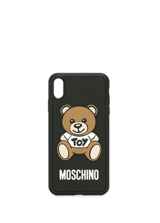 Moschino Kadın Siyah Ayıcık Baskılı Logolu Telefon Kılıfı EU
