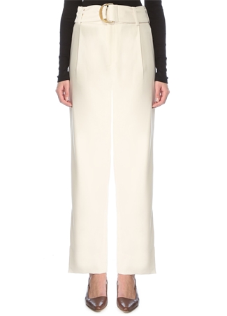 Vince Kadın Ekru Kemer Detaylı Bol Paça Pantolon Bej 2 US