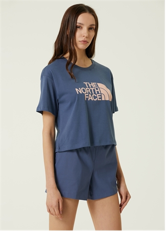 The North Face Kadın Mavi Logo Baskılı T-shirt M EU