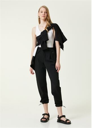 Beymen Club Kadın Siyah Paçası Büzgülü Jogger Pantolon 34