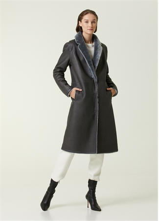 Beymen Collection Kadın Gri Çift Taraflı Deri Palto 42 Beymen Collection Kadın Gri Çift Taraflı Deri Palto 42