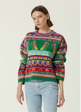 Stella McCartney Kadın Keep In Touch Crop Jakarlı Yün Kazak 42 IT Stella McCartney Kadın Keep In Touch Crop Jakarlı Yün Kazak 42 IT