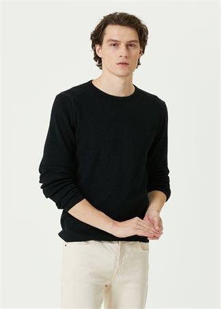 Salvatore Ferragamo Erkek Siyah İpek Kazak S Eu