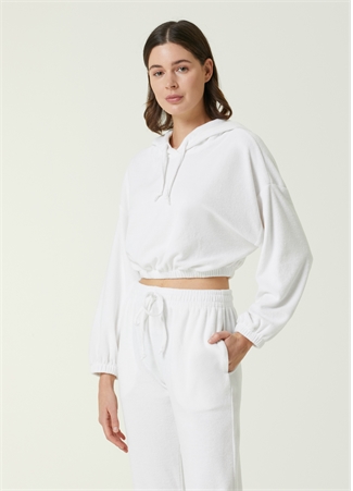 Sandshaped Kadın Beyaz Terry Kapüşonlu Sweatshirt S EU Sandshaped Kadın Beyaz Terry Kapüşonlu Sweatshirt S EU