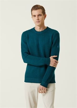 Etro Erkek Mavi Bisiklet Yaka Yün Kazak S EU