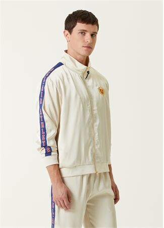 Bel-Air Erkek Ekru Dik Yaka Logo Bantlı Sweatshirt Bej L EU