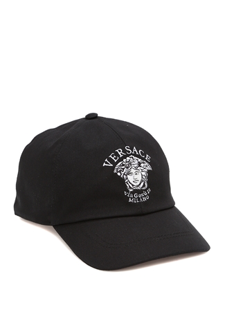 Versace Erkek Siyah Logo Detaylı Şapka 58 Versace Erkek Siyah Logo Detaylı Şapka 58