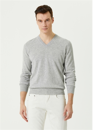 Brunello Cucinelli Erkek Gri V Yaka Kaşmir Kazak 54 It Brunello Cucinelli Erkek Gri V Yaka Kaşmir Kazak 54 It
