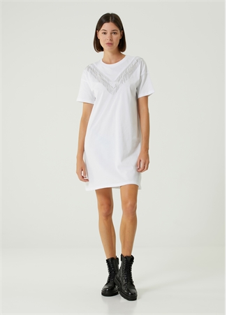 Allsaints Kadın Chain Beyaz Mini T-shirt Elbise XS/S EU Allsaints Kadın Chain Beyaz Mini T-shirt Elbise XS/S EU