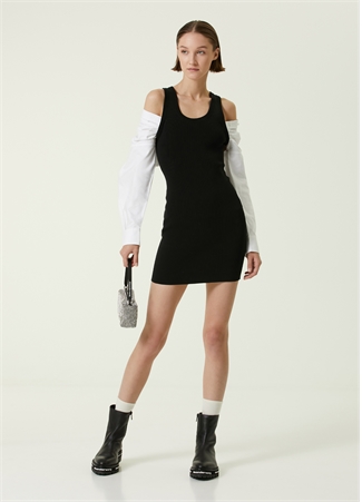 T by Alexander Wang Kadın Siyah Gömlek Garnili Mini Elbise S EU T by Alexander Wang Kadın Siyah Gömlek Garnili Mini Elbise S EU