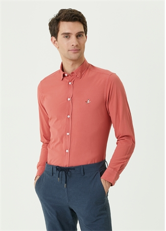 Beymen Club Erkek Slim Fit Nar Çiçeği Armürlü Gömlek Kırmızı S Beymen Club Erkek Slim Fit Nar Çiçeği Armürlü Gömlek Kırmızı S