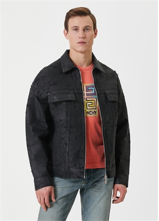 Givenchy Erkek 4g Siyah Batik Desenli Denim Mont M Eu