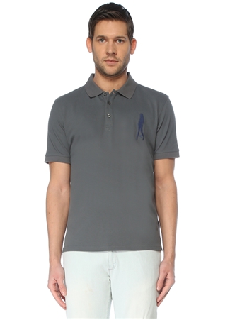 Plain Jane Homme Erkek Gri Polo Yaka Nakış Detaylı T-shirt L EU Plain Jane Homme Erkek Gri Polo Yaka Nakış Detaylı T-shirt L EU