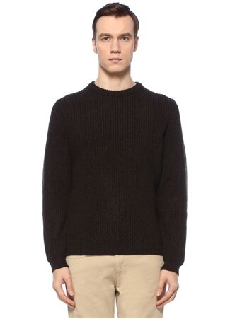 Boglioli Erkek Kahverengi Bisiklet Yaka Yün Kazak Siyah M IT Boglioli Erkek Kahverengi Bisiklet Yaka Yün Kazak Siyah M IT