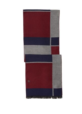 George Hogg Erkek Bordo Desenli Atkı Eu