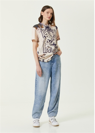 Etoile Isabel Marant Kadın Ticosy Oversize Mavi Jean Pantolon 36 FR Etoile Isabel Marant Kadın Ticosy Oversize Mavi Jean Pantolon 36 FR