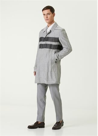 Palzileri Lab Erkek Gri Normal Bel Mikro Desenli Pantolon 46 IT