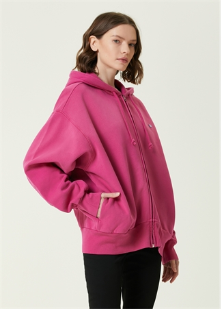 Acne Studios Kadın Şeftali Kapüşonlu Logolu Sweatshirt Pembe Xs Eu Acne Studios Kadın Şeftali Kapüşonlu Logolu Sweatshirt Pembe Xs Eu