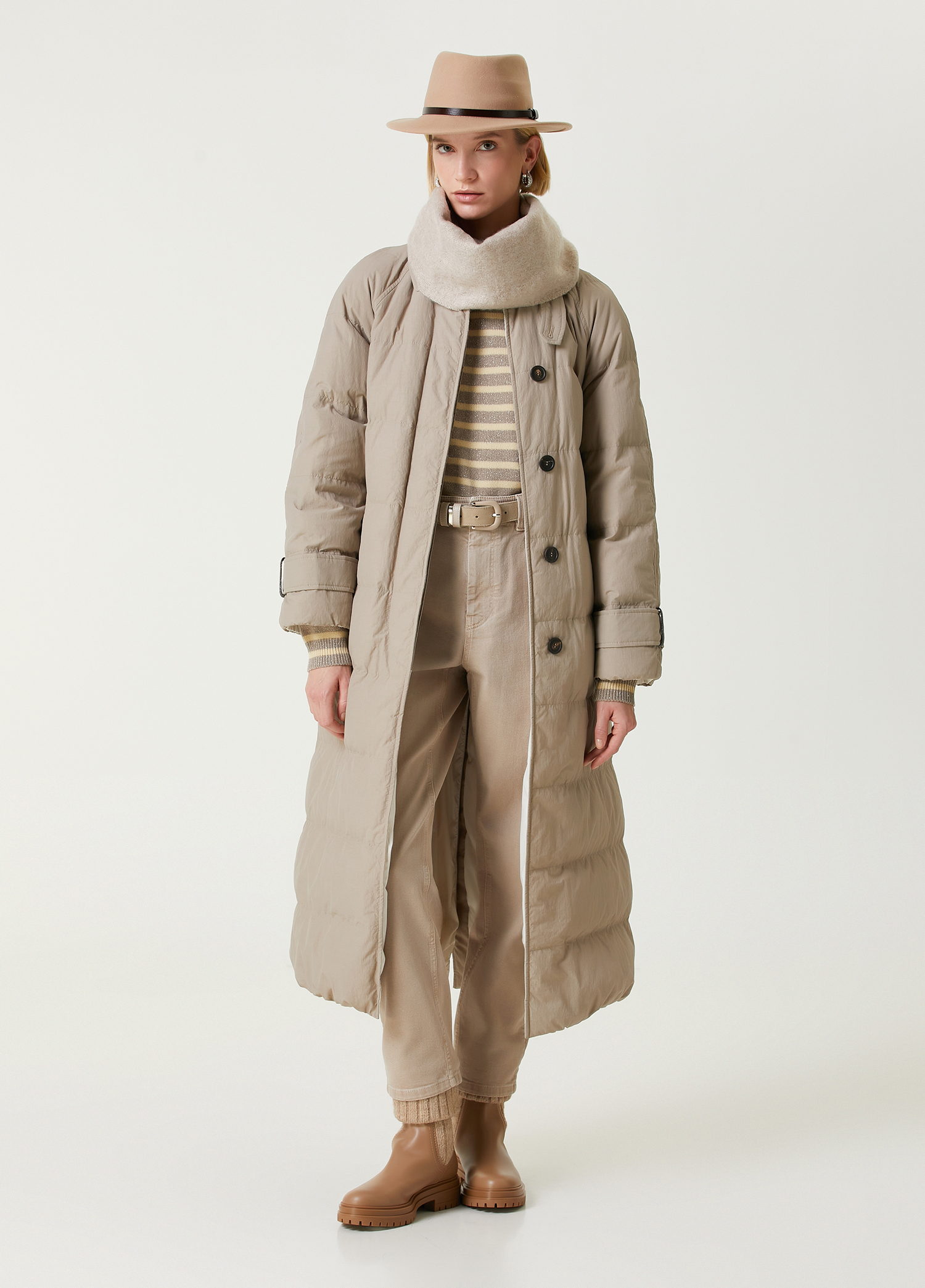 Brunello Cucinelli Bej Kadın Bej Uzun Puff Mont 1522914 | Beymen