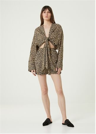 Nanushka Kadın Pearl Bej Siyah Dekolte Detaylı Mini Tulum XS EU Nanushka Kadın Pearl Bej Siyah Dekolte Detaylı Mini Tulum XS EU