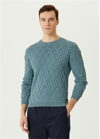 Emporio Armani Erkek Yeşil Baklava Desen Jakarlı Kazak L EU Emporio Armani Erkek Yeşil Baklava Desen Jakarlı Kazak L EU