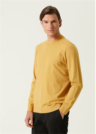 Network Erkek Slim Fit Hardal Kazak Sarı XS EU