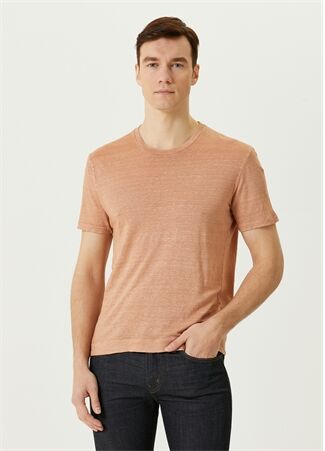 Boglioli Erkek Somon Keten T-shirt Pembe S EU
