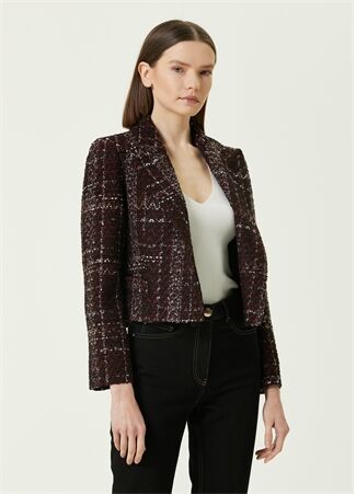 Beymen Club Kadın Kırmızı Siyah Tweed Ceket 34 EU