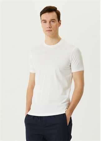 Emporio Armani Erkek Beyaz Logo Detaylı T-shirt S EU