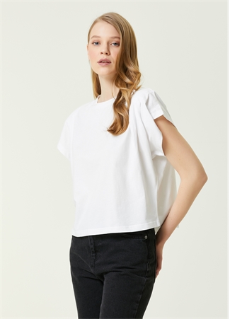 Beymen Club Kadın Beyaz Bisiklet Yaka Vatkalı Crop T-shirt S Beymen Club Kadın Beyaz Bisiklet Yaka Vatkalı Crop T-shirt S