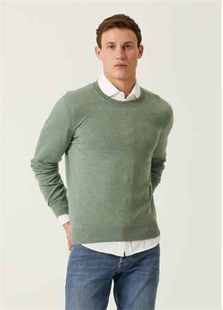 Brunello Cucinelli Erkek Yeşil Kaşmir Kazak 48 IT