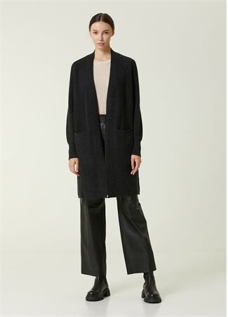 Polo Ralph Lauren Kadın Koyu Gri Uzun Yün Hırka XS EU