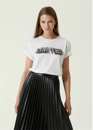 Beymen Club Kadın Limited Beyaz Taş Baskılı T-shirt XS