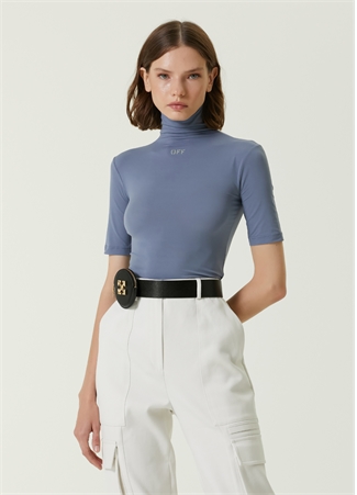 Off-White Kadın Mavi Balıkçı Yaka Kısa Kol Bluz 42 IT Off-White Kadın Mavi Balıkçı Yaka Kısa Kol Bluz 42 IT