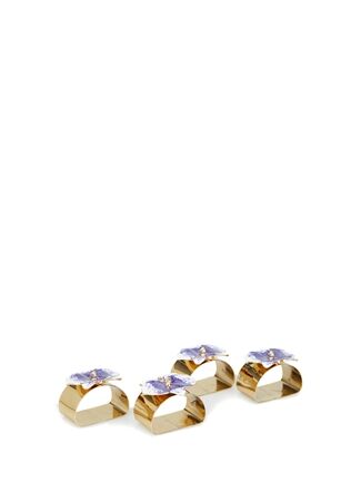 Moody Mor Çiçek Detaylı 4lü Peçetelik