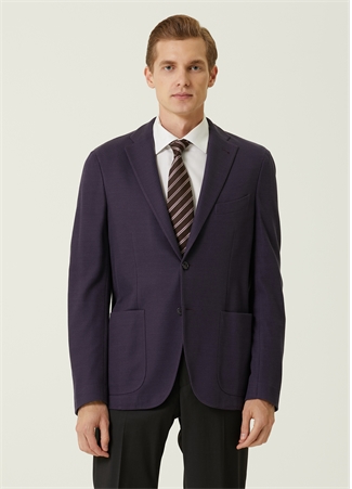 Pal Zileri Erkek Mor Kelebek Yaka Zikzak Dokulu Ceket 50 IT