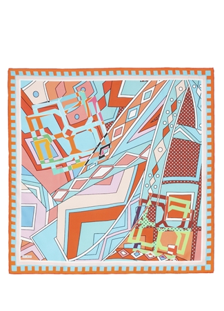 Beymen Kadın Kırmızı Geometrik Desen Twill İpek 90x90 cm Eşarp EU Beymen Kadın Kırmızı Geometrik Desen Twill İpek 90x90 cm Eşarp EU