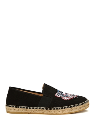 Kenzo Erkek Siyah Logo Detaylı Deri Espadril 39 EU Kenzo Erkek Siyah Logo Detaylı Deri Espadril 39 EU