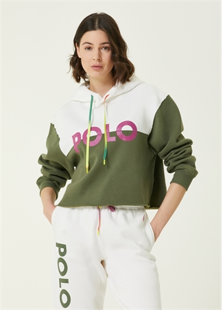 Polo Ralph Lauren Kadın Haki Beyaz Kapüşonlu Logolu Sweatshirt S Eu Polo Ralph Lauren Kadın Haki Beyaz Kapüşonlu Logolu Sweatshirt S Eu