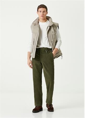 Helmut Lang Erkek Haki Kadife Pantolon 3 US